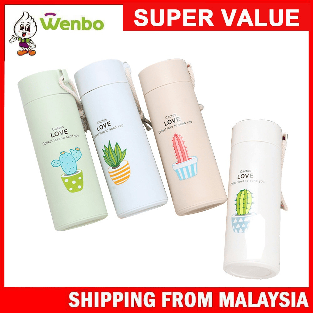 Wenbo [Cactus] Insulated Water Bottle Tumbler Thermos Coffee Mug Vacuum ...
