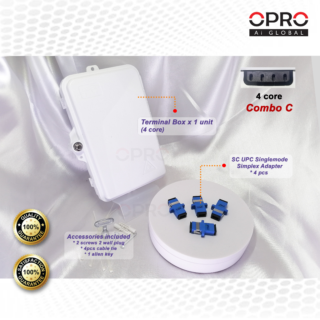 [Combo] 4 Port TM-Passed FTTH FTB Wall Mount Unifi / Fiber Termination ...