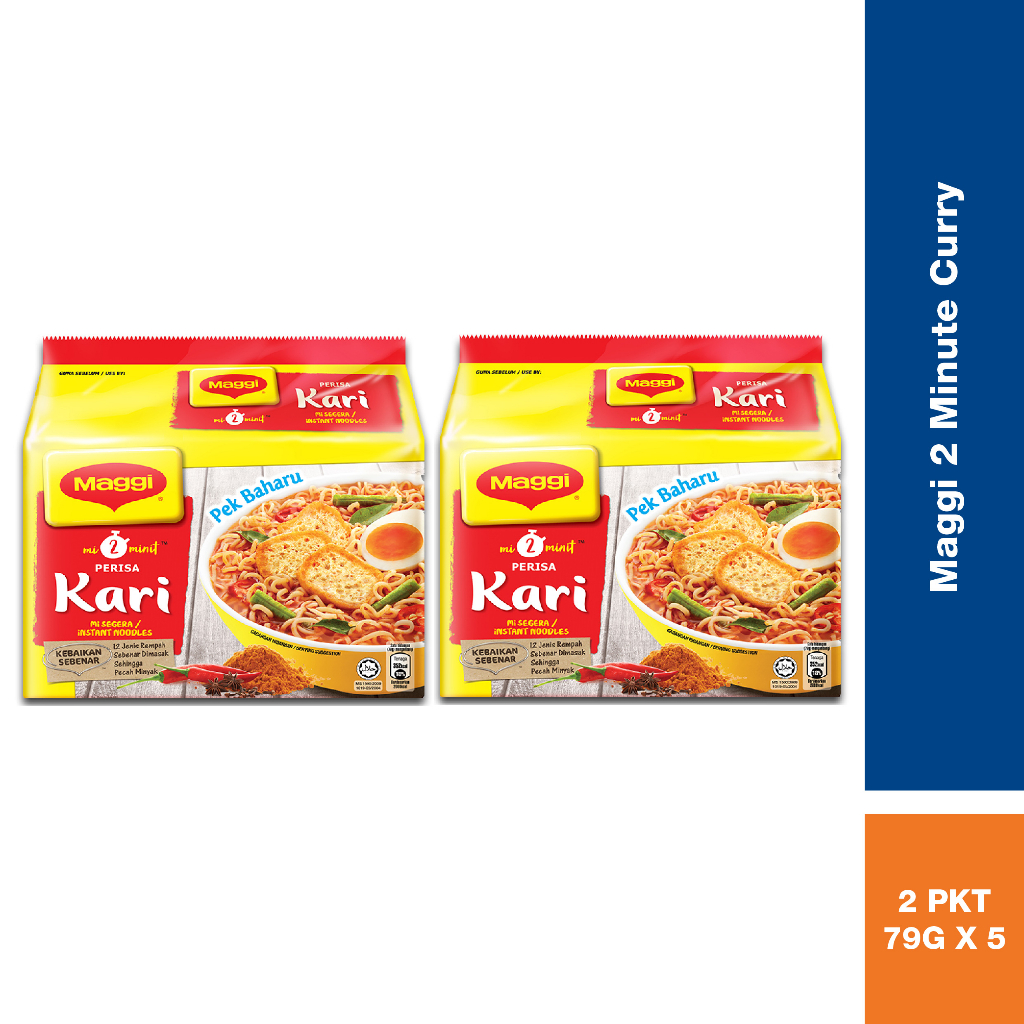 *Twin Packs* Maggi Curry Flavour Instant Noodle (79g x 5) X 2 / Maggi ...