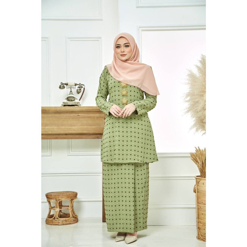 Sage Soft Green Kurung Moden Basic Matcha for Bridesmaid from S to Plussize 5XL | Shopee Malaysia
