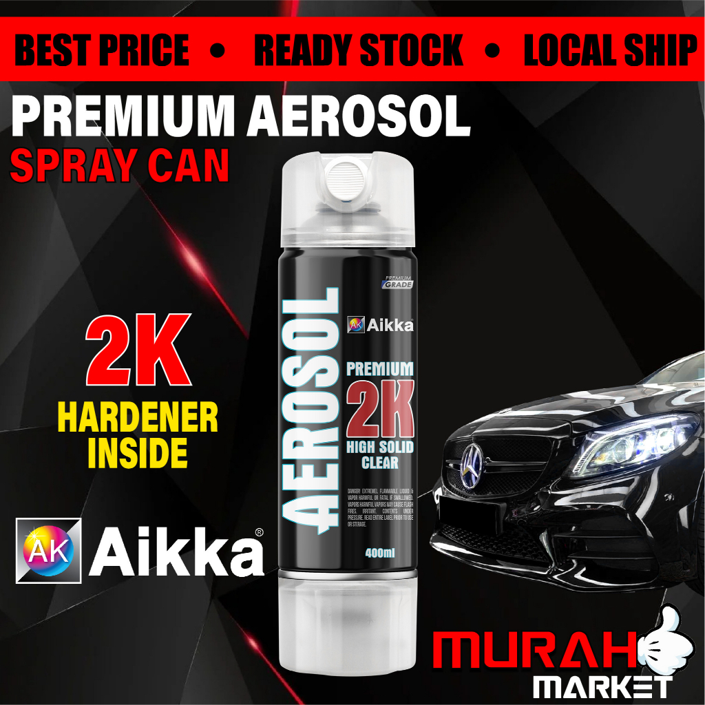 Aikka 2K01 Clear Mix Hardener Top Coat Spray Motor & Kereta DIY Lacquer ...