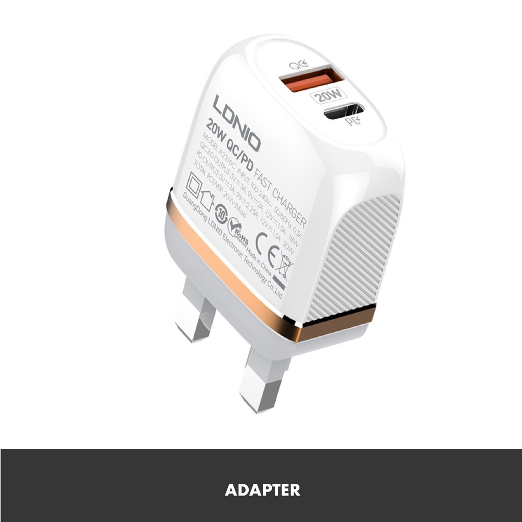 LDNIO A2316C A3511Q A2526C A2522C FAST CHARGING QC3.0 + PD USB-C Super ...