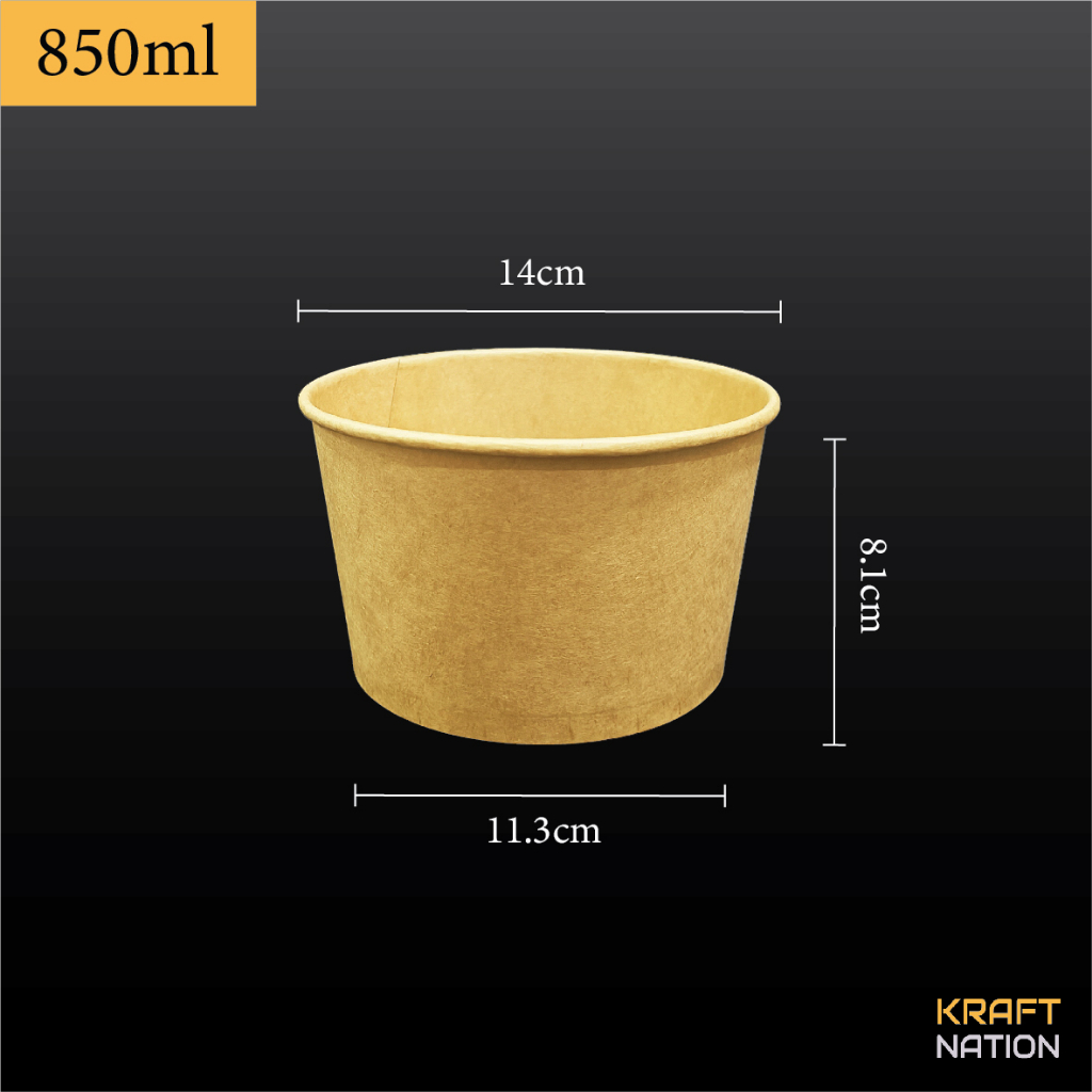 [Wholesale] 50 pcs 390/520/650/780/850/1000ml Kraft/White Paper Bowl ...