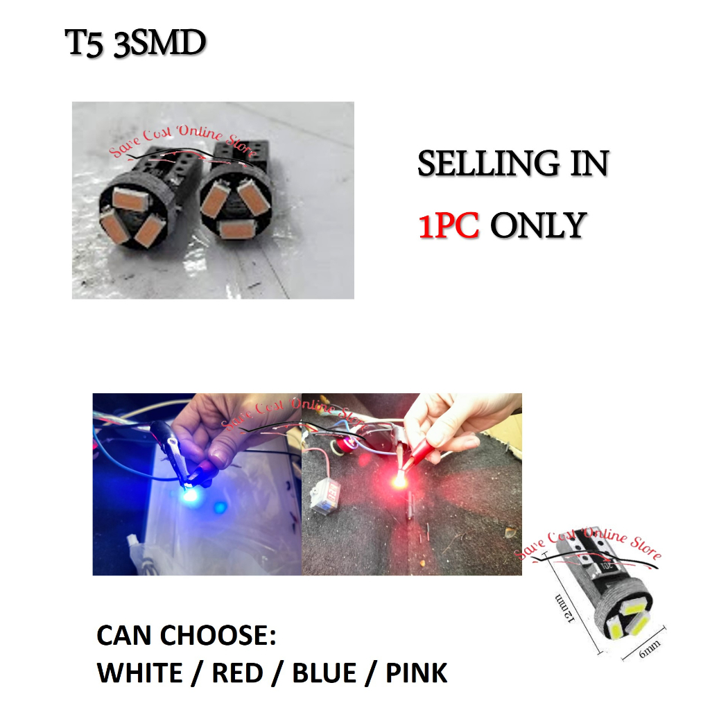 Bulb meter T5 Led W3W meter bulb 3SMD LED Car Led Meter Map Plate Panel ... Bulb meter T5 Led W3W meter bulb 3SMD LED Car Led Meter Map Plate Panel ...