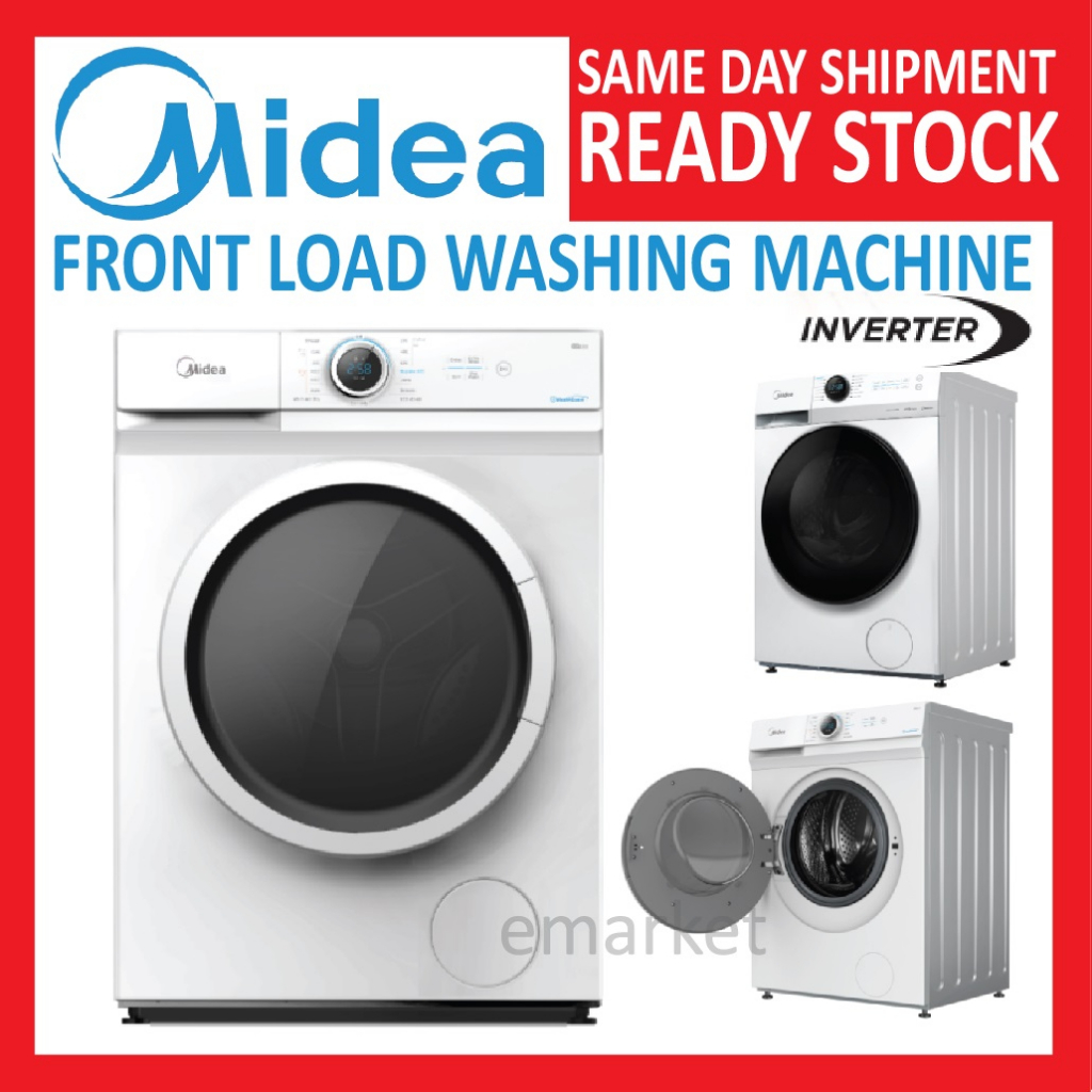 MIDEA Front Load Washer 9.5kg Inverter MF100W95B | Shopee Malaysia