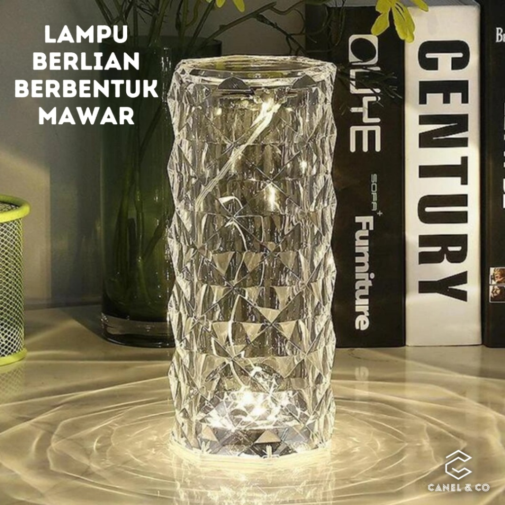 New Diamond Rose Table Light 16 Color RBG Bedroom Charging Acrylic ...