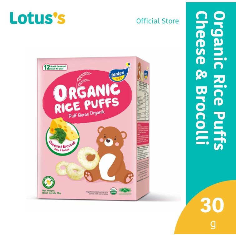 Tenten Organic Rice Puffs - Cheese/Broccolli (30g) | Shopee Malaysia