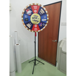 Fortune Wheel/ Lucky Draw Stand/ Gift Spin & Win/ Roda Impian with ...
