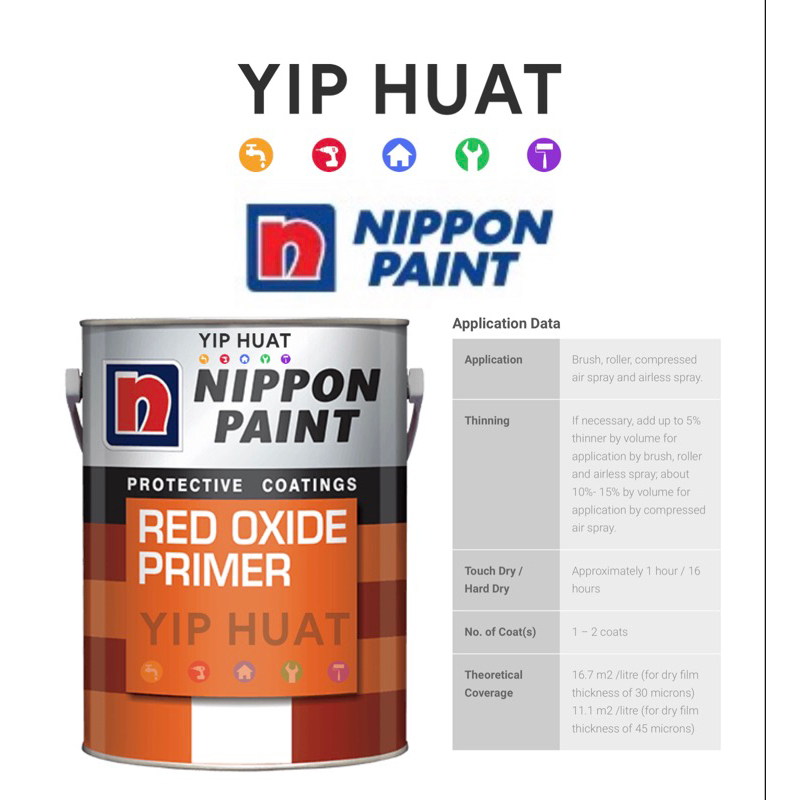 NIPPON RED OXIDE PRIMER 5Liter | Shopee Malaysia