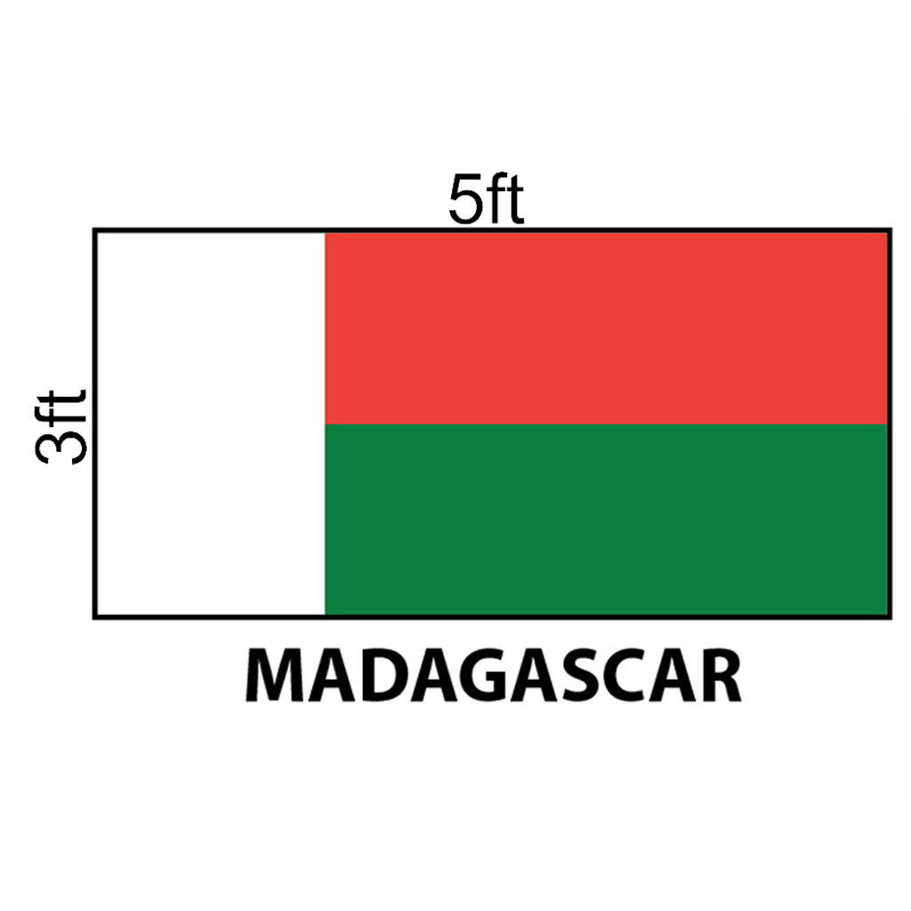 Madagascar Flag 3x5ft, Bendera Madagascar 3x5ft, Polyester | Shopee ...