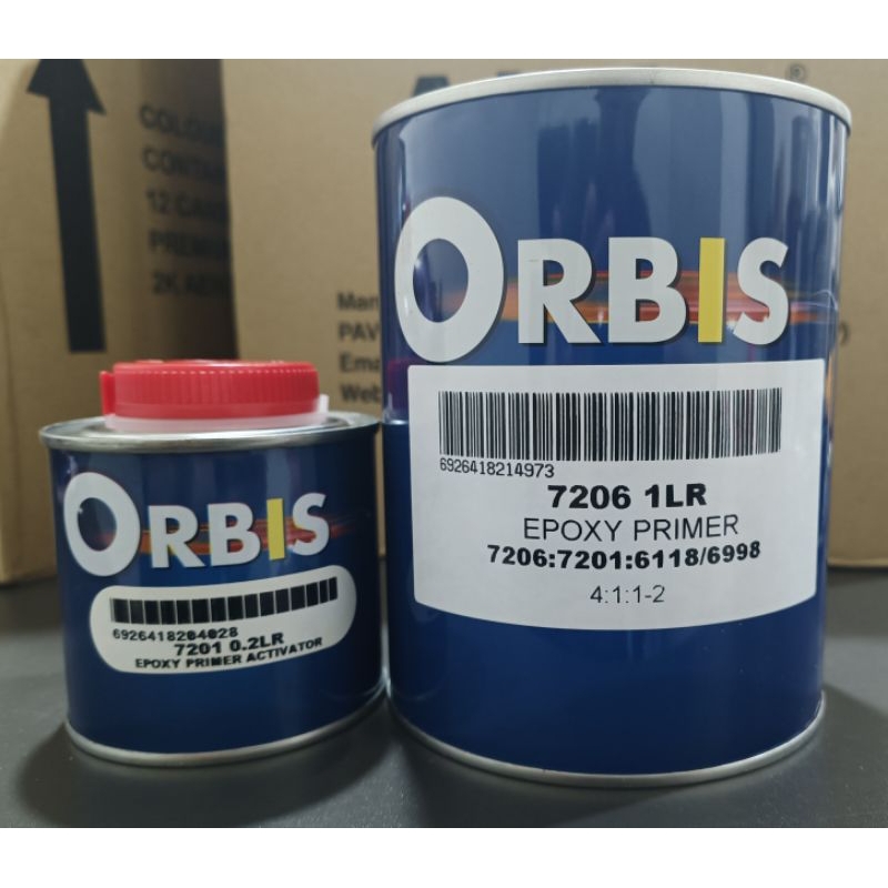 ORBIS 7206 2K Epoxy Primer 4:1 1Liter & Activator/Primer Besi/Undercoat ...