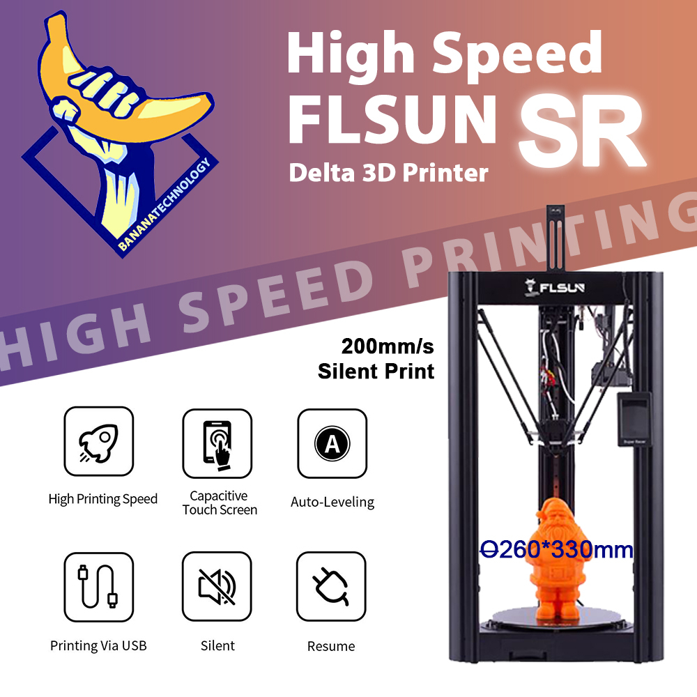 FLSUN Super Racer 3D Printer 260x330mm Three-axis Linkage Touch Screen ...