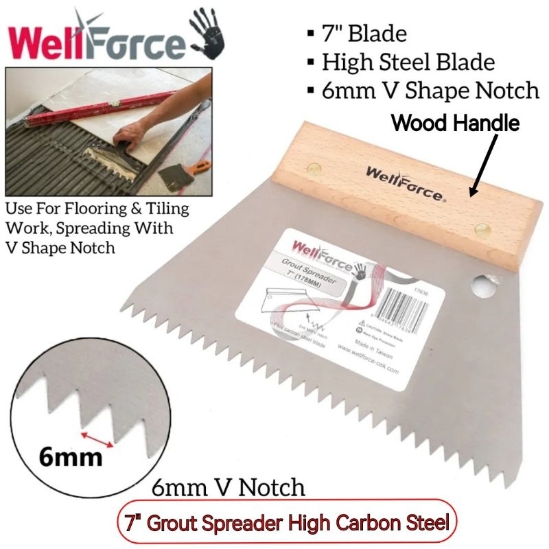 [Made In Taiwan] Welforce 7" Grout Spreader 6mm V Notch for Tiling ...