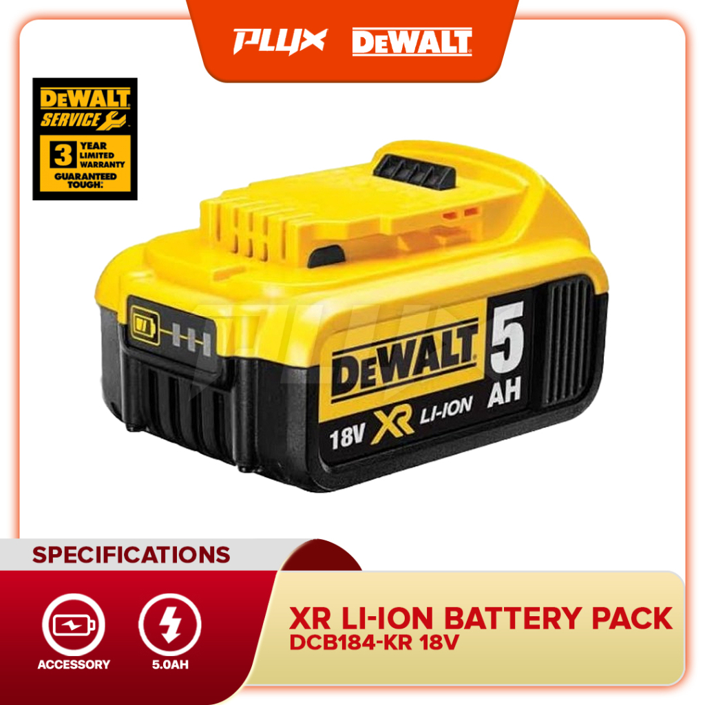 Dewalt DCB184 18V / 20V 5.0 Ah XR Li-Ion Battery Pack | Shopee Malaysia