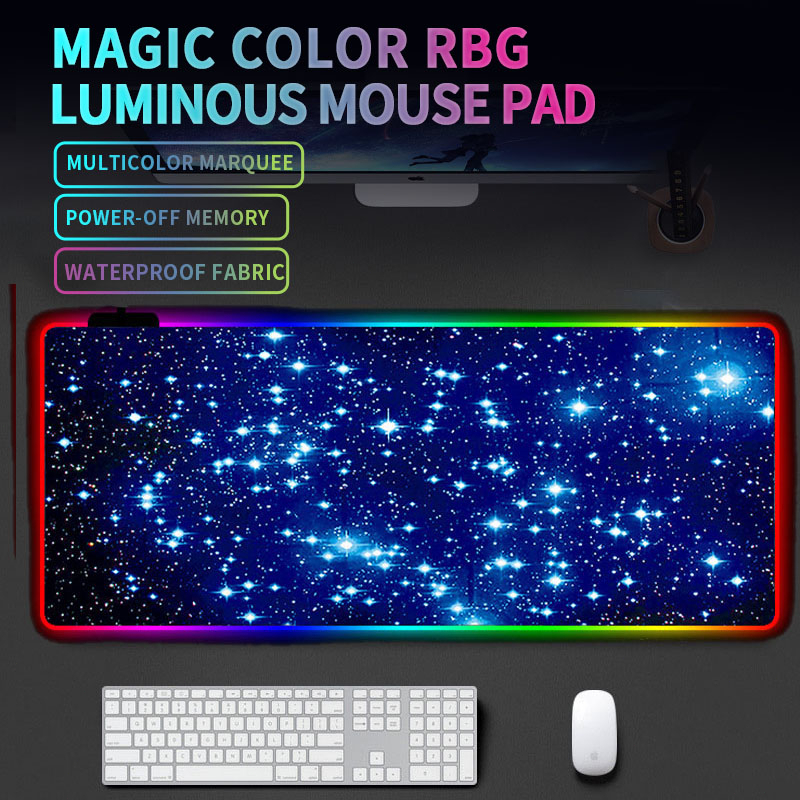 Cool colorful RGB luminous mouse pad 7 Colors Iridescent Pro Gaming ...