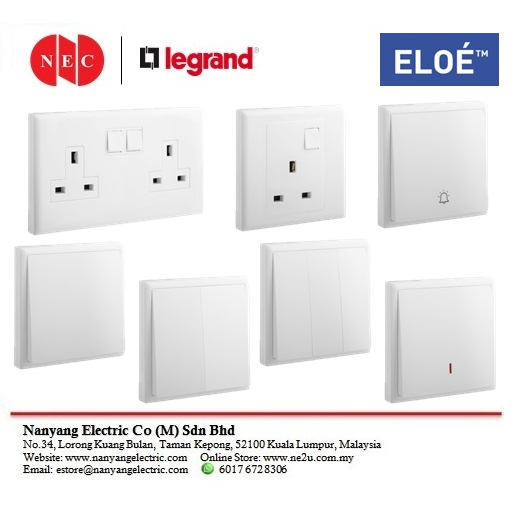 Legrand Eloe Series Switch & Socket (White) | Shopee Malaysia