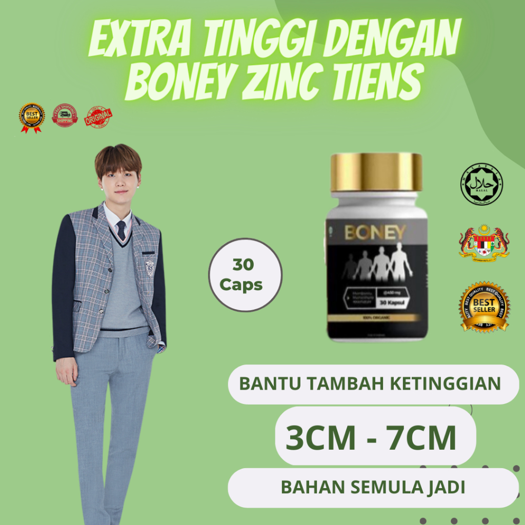 (FREE SKIPPING) Boney UBAT TINGGI original PENINGGI badan CAPSULE UBAT ...