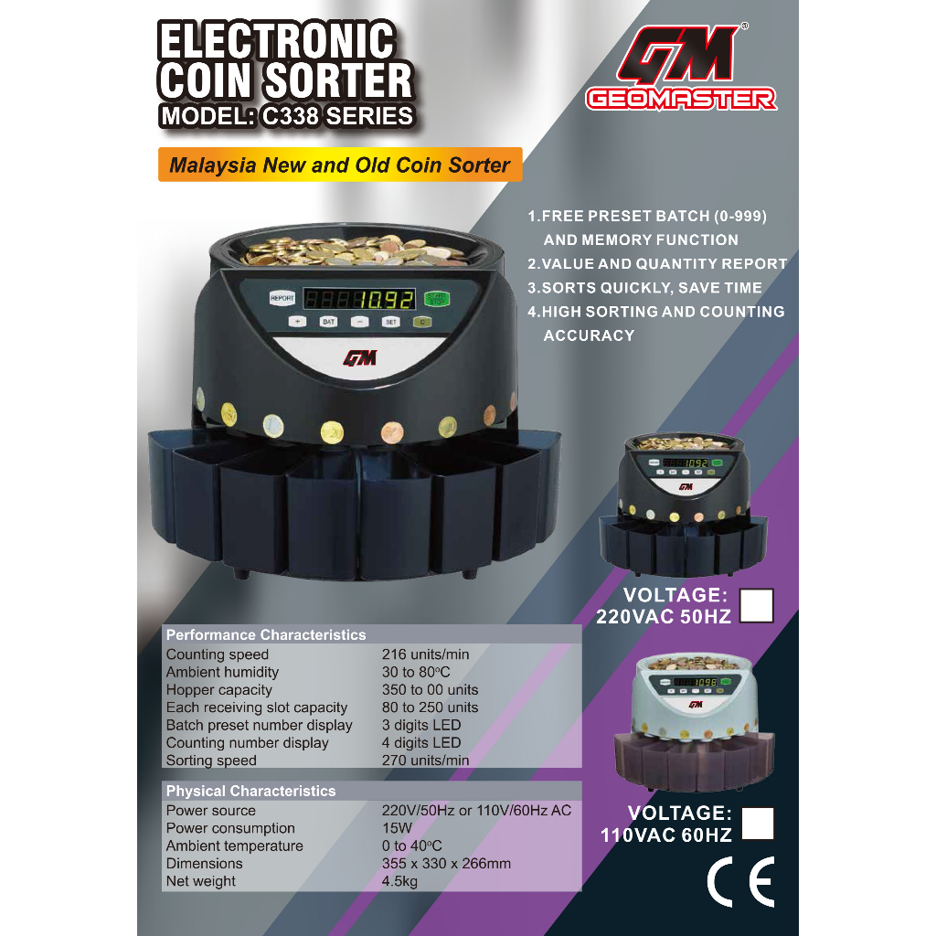Geomaster money coin Counter , Coins Sorter , Malaysia Coins Sorter ...