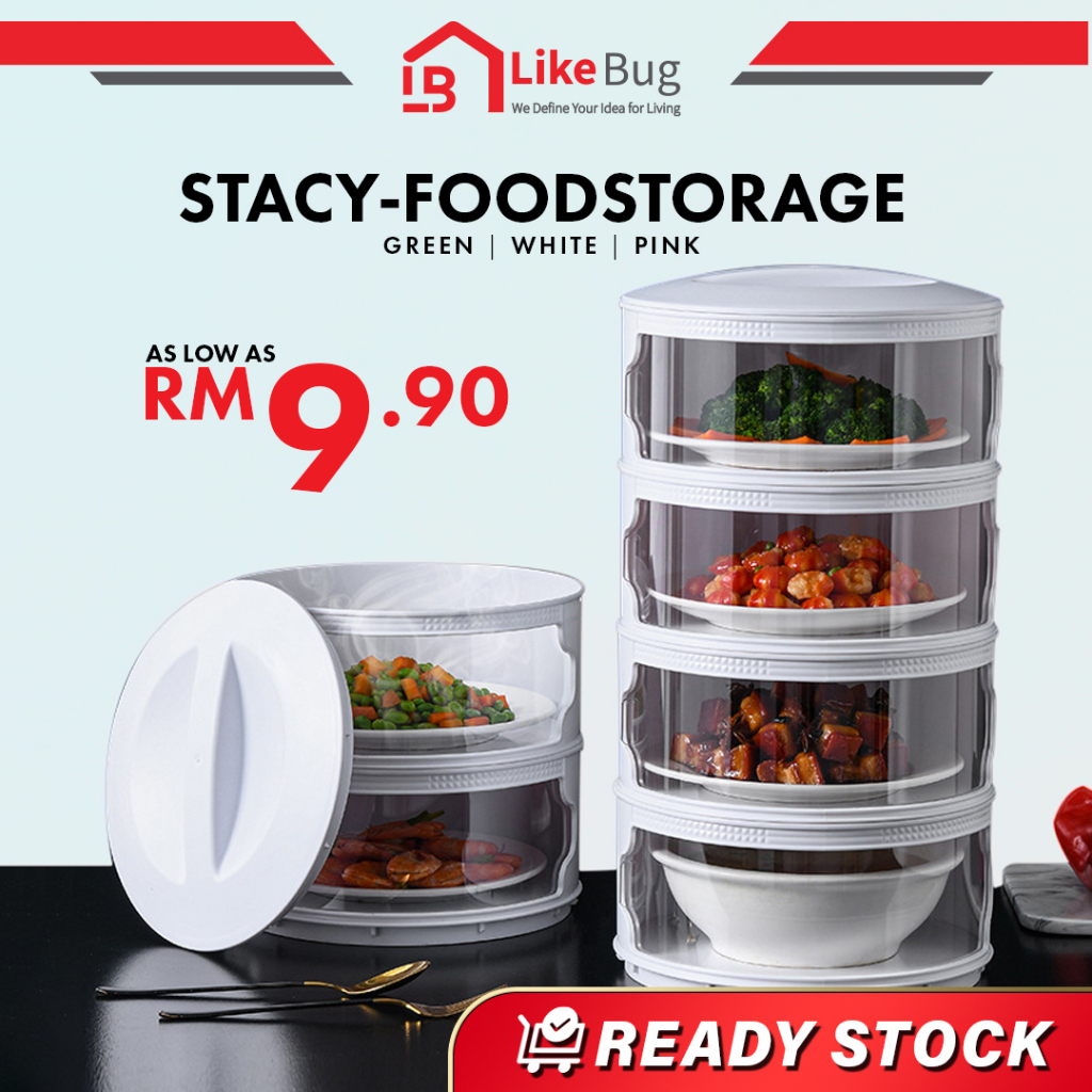 ⚡️LIKE BUG⚡️STACY FOOD COVER STORAGE Transparent Stackable/Transparent ...