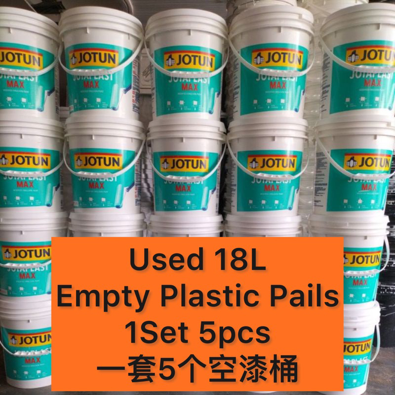 5pcs Used Recycle Plastic Empty Pails ( Haft Clean ) 18L / 5 Tong Cat ...