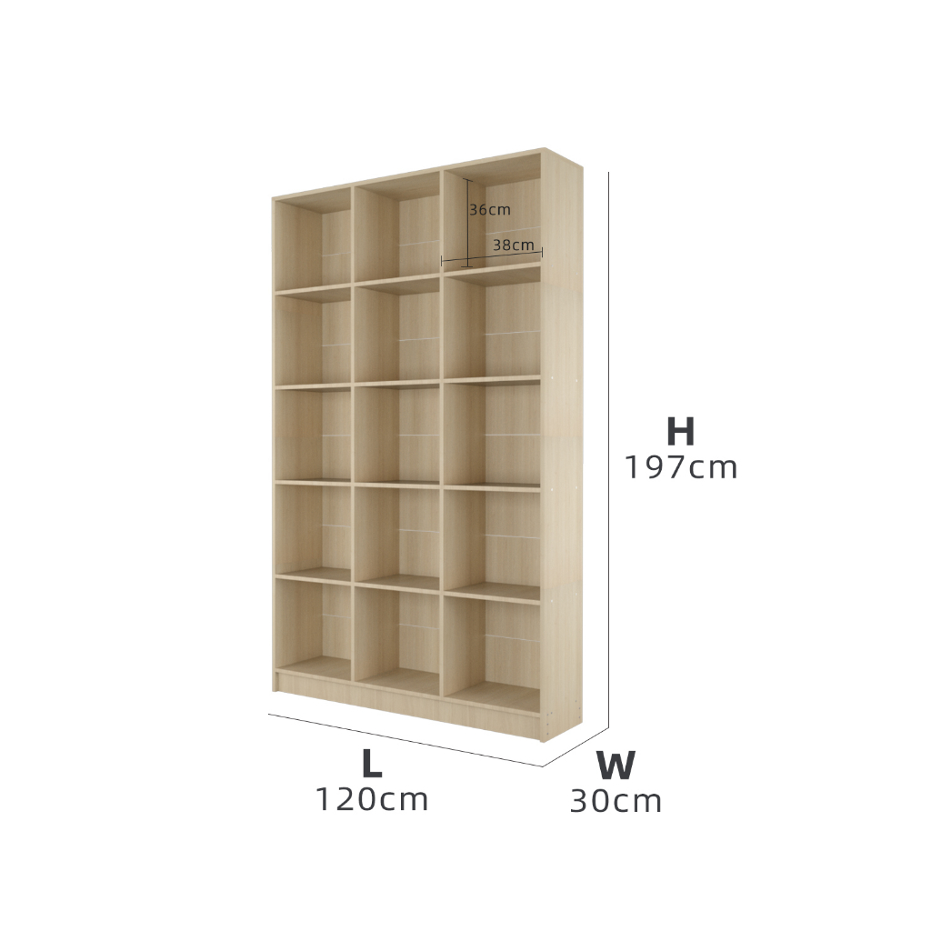 KitchenZ Book Shelf Rack Divider Cabinet with 15 Compartments 1004 ...