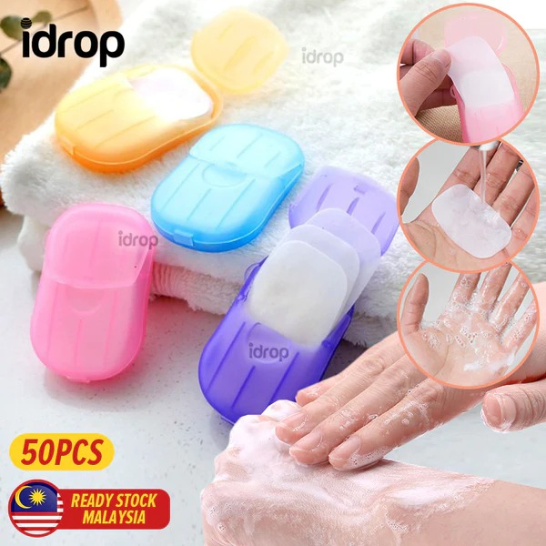 idropmy [ 50pcs ] Disposable Pocket Paper Soap Travel Soluble ...