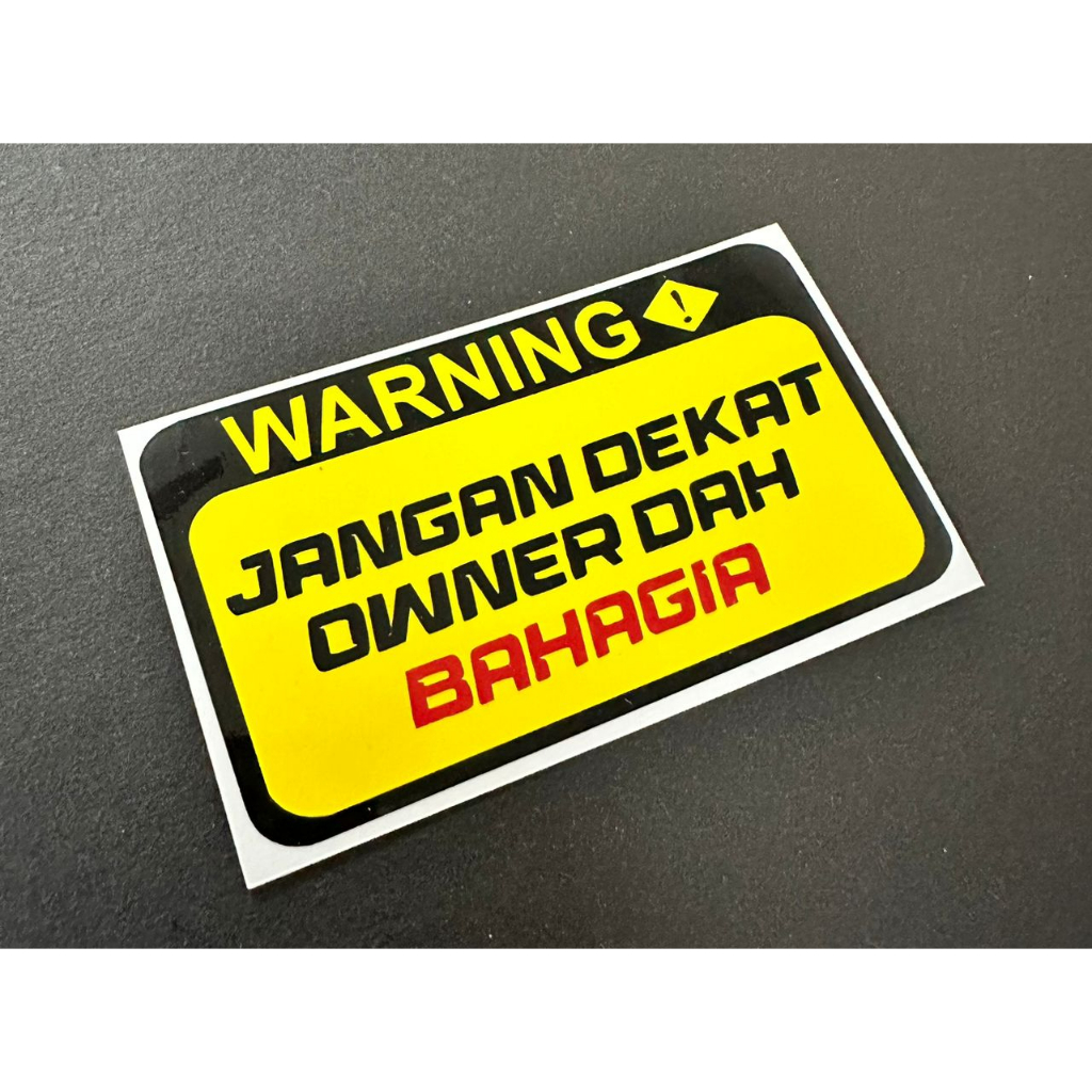 AWAS/AMARAN/WARNING Motor Sticker/Sticker Kereta Sticker Die Cut ...