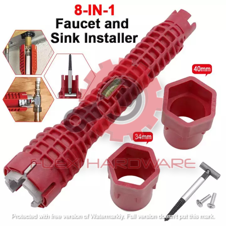 New【8 IN 1】Sink Basin Faucet Wrench Sink Install Tap Spanner Installer ...