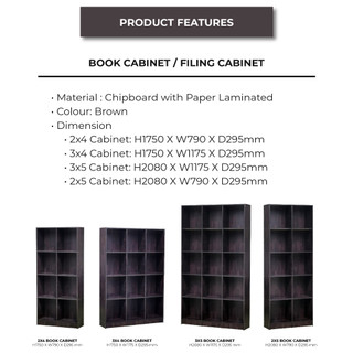 8/10/12/15 Cubicle Brown Bookshelf Book & File Display Cabinet Bookcase ...