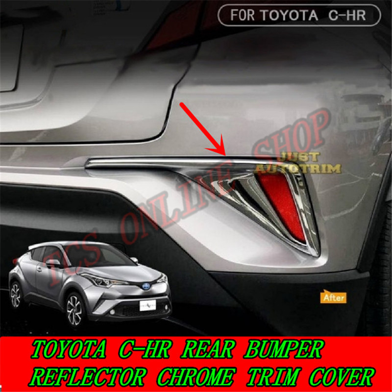 TOYOTA CHR(C-HR) 2018 REAR BUMPER REFLECTOR CHROME TRIM COVER(2 PCS ...