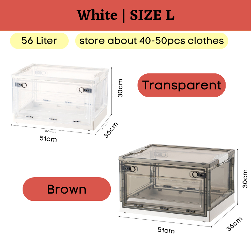 Large Capacity Foldable Storage Box with Lid Stackable Organizer ...