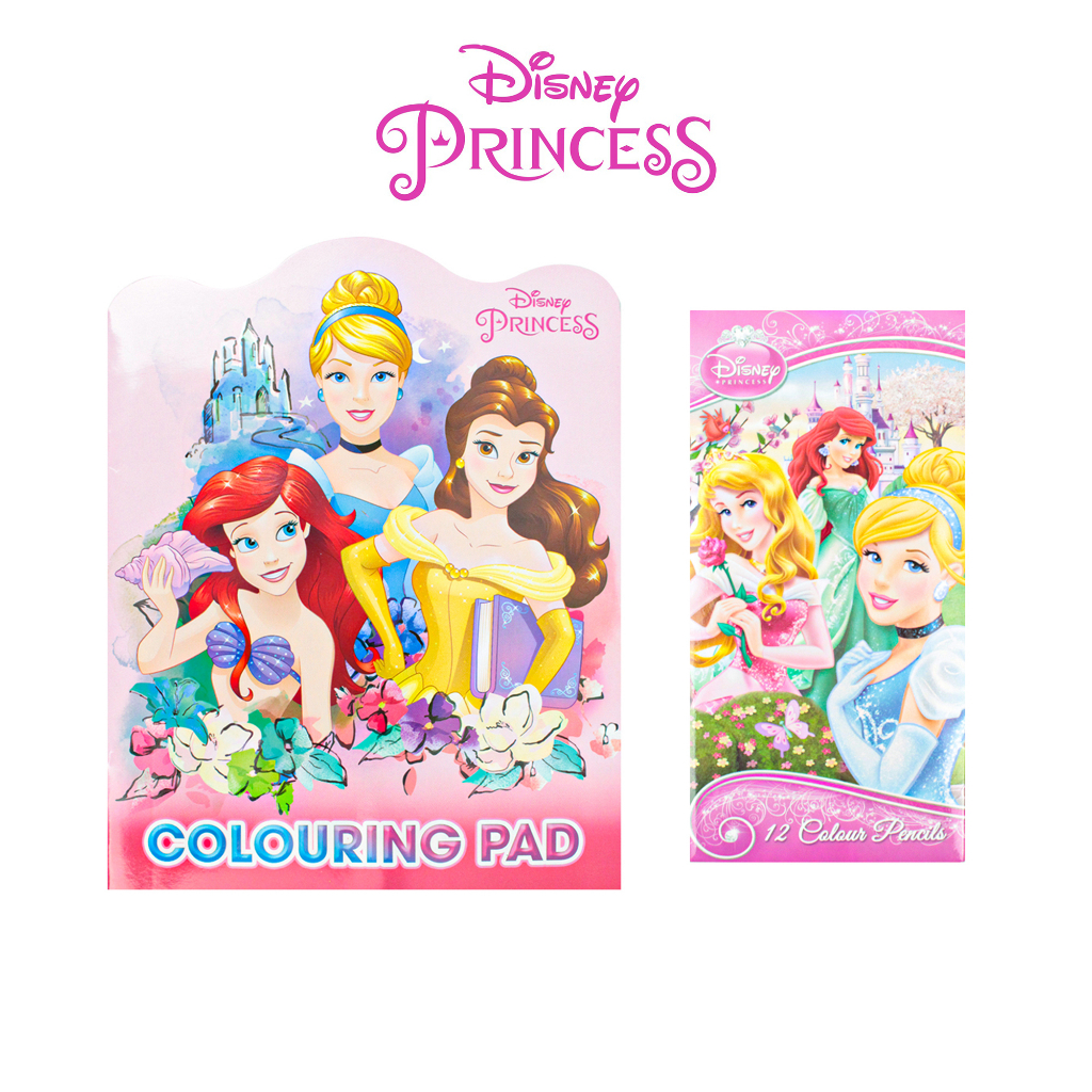 👑 New! Disney Princess Colouring Book Pad / Buku Warna with Colour ...