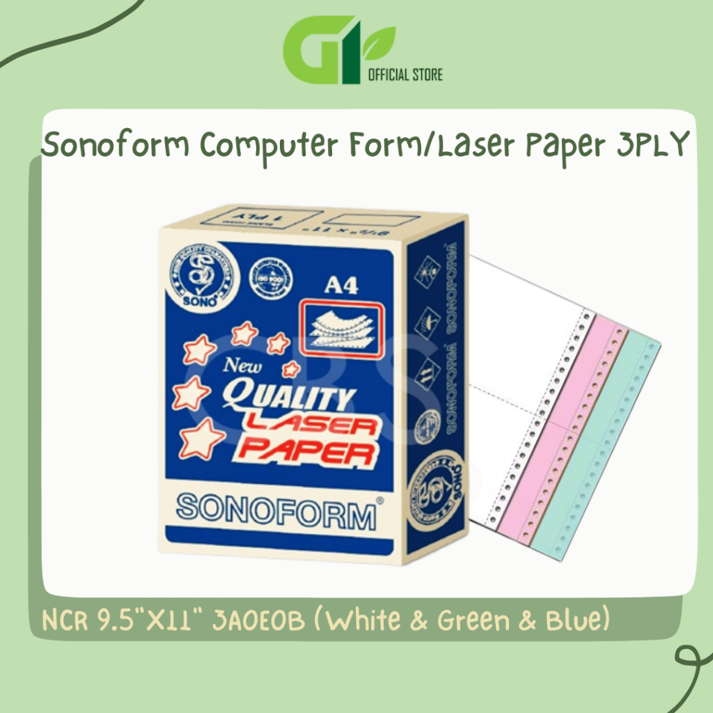 [GY Office] Sonoform Computer Form/Laser Paper 3PLY NCR 9.5"X11" 3A0E0B ...