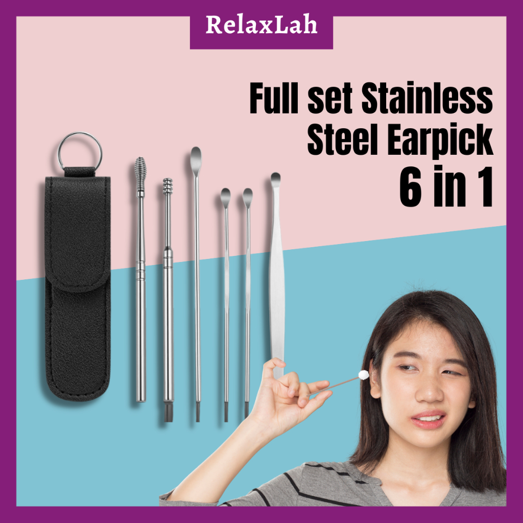 Ear Pick Set Pengorek Telinga Korek Telinga Besi Stainless Steel Tool ...