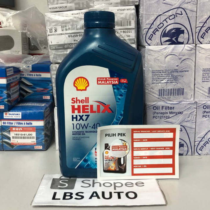 Shell Helix Hx7 10W-40 1Liter Minyak Hitam Engine Oil For Diesel And ...