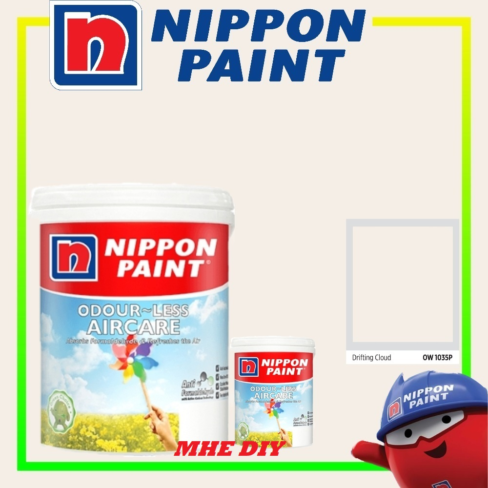 NIPPON PAINT 1L OW 1035 P DRIFTING CLOUD Interior Smooth Sheen / Matt Finish Paint Cat Dinding ...