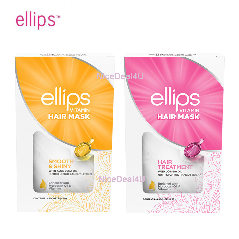 ELLIPS Vitamin Hair Mask 4 x 20g (Hair Treatment with Jojoba oil ...