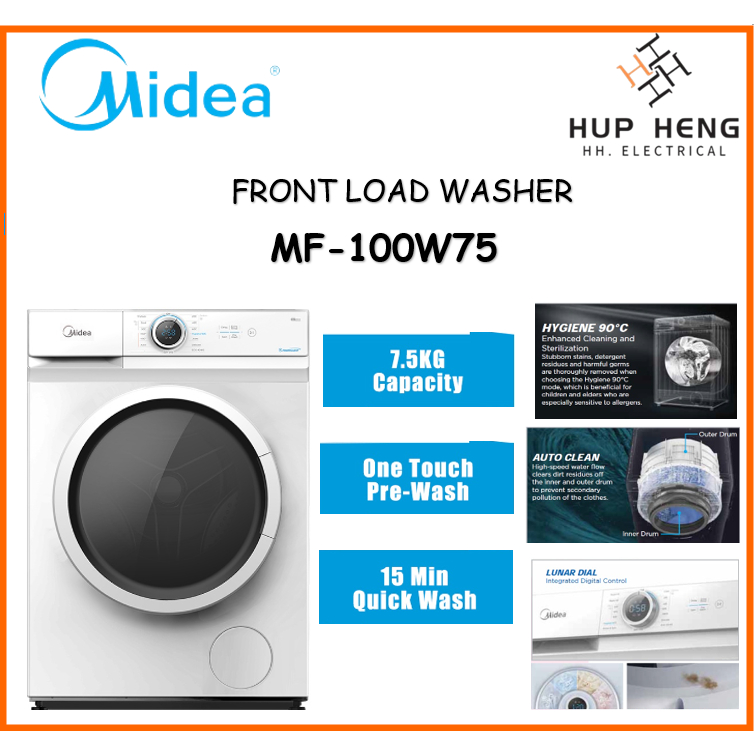 Midea Washing Machine Front Load Washer MF-100W75 (7.5KG) | Shopee Malaysia