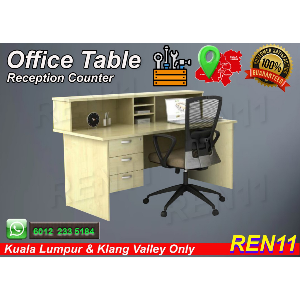 Office Table - Reception Counter with TEL CAP - 4ft/5ft/6ft | Shopee ...