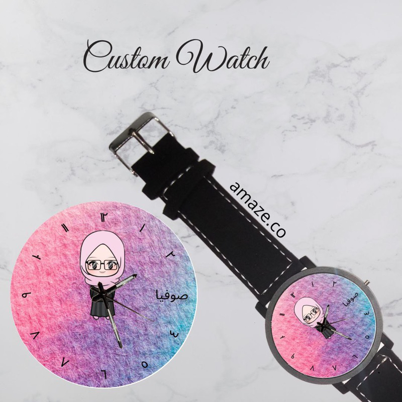 Custom Watch Jam Custom Jam Muka Sendiri Jam Nama | Shopee Malaysia
