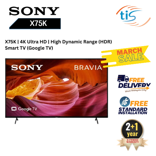 SNY-KD55X75K | Sony 55 Inch X75K 4K Ultra HD High Dynamic Range (HDR) Smart TV (Google TV ...