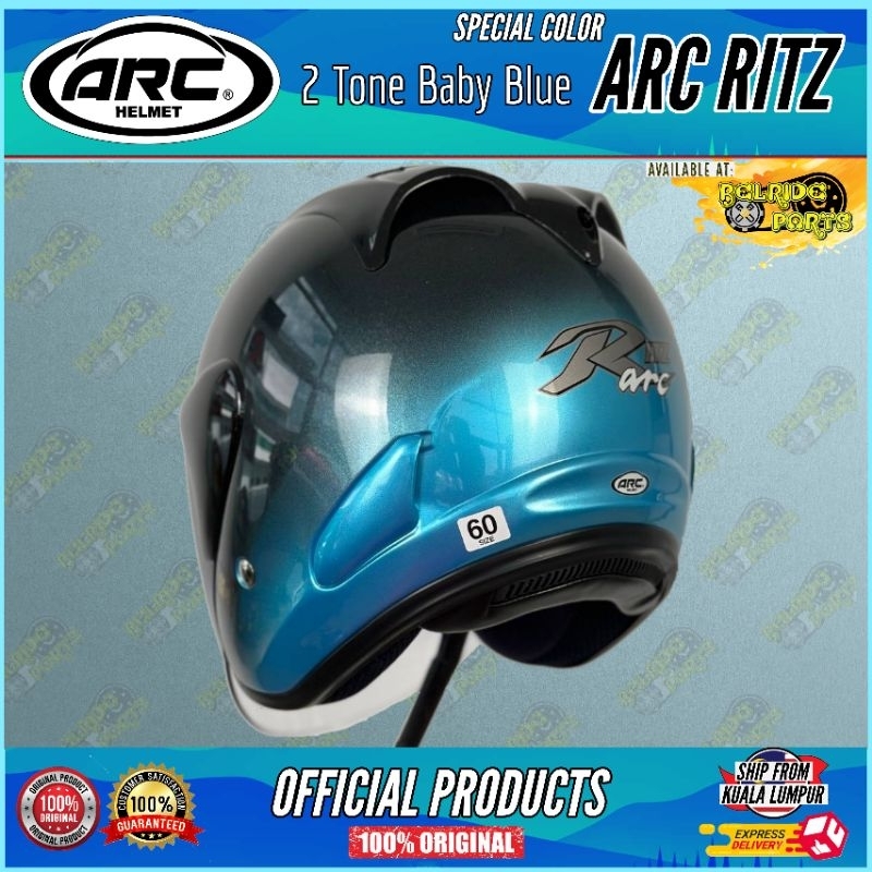 ARC Ritz 2 Tone Baby Blue New Special Color Original ARC Helmet ...