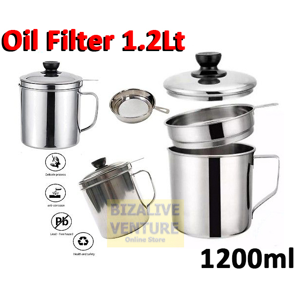 Stainless Steel Oil Strainer | Oil Filter Pot | Storage Container Mesh ...