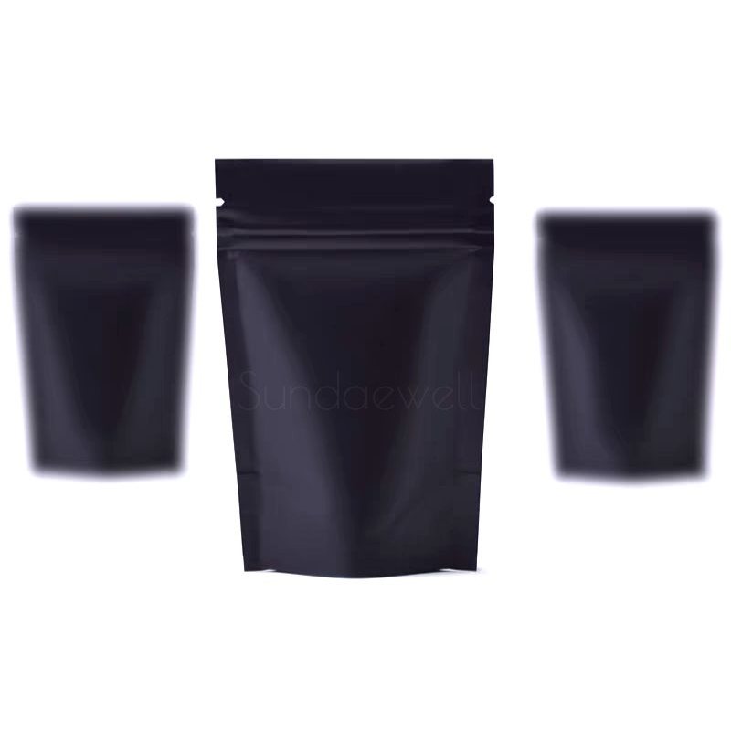Aluminium Zip-lock Air-tight Packaging Bag Black Wholesale Sample Stand ...