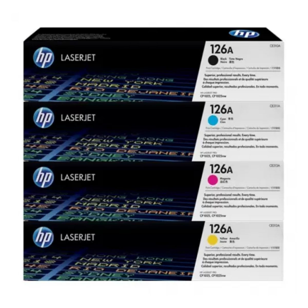 HP 126A Original LaserJet Toner Cartridge (Black CE310A, Cyan CE311A ...