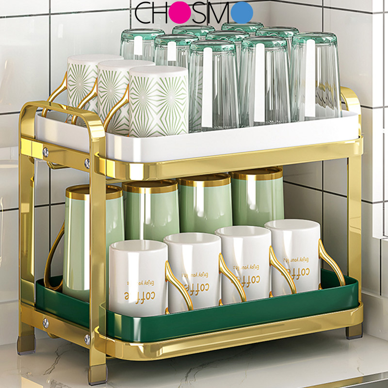 Mug Holder Cup Holder Cup Storage Cup Rack Double-Layer Tea Tray ...