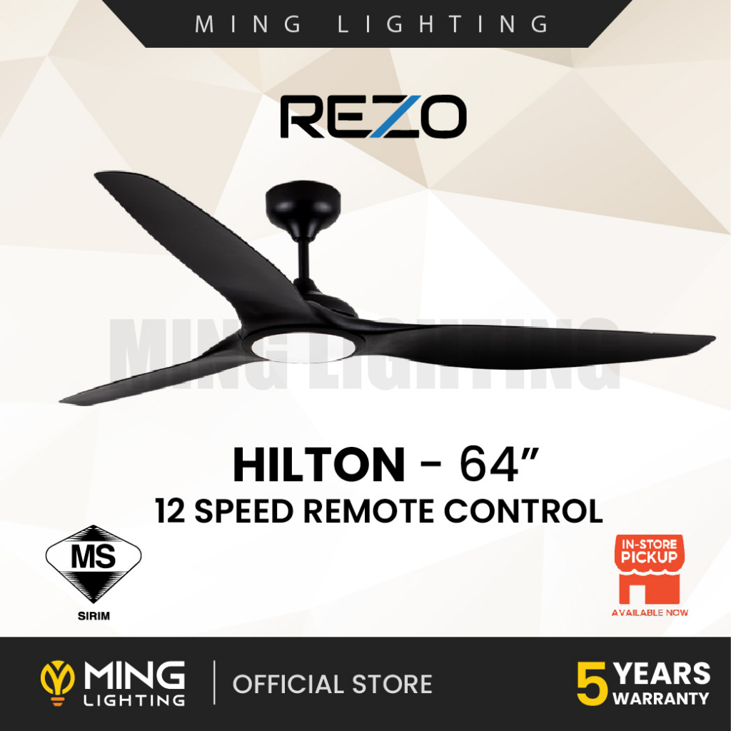 (Sirim) REZO Signature Model HILTON 64 Ceiling Fan DC Motor Remote ...
