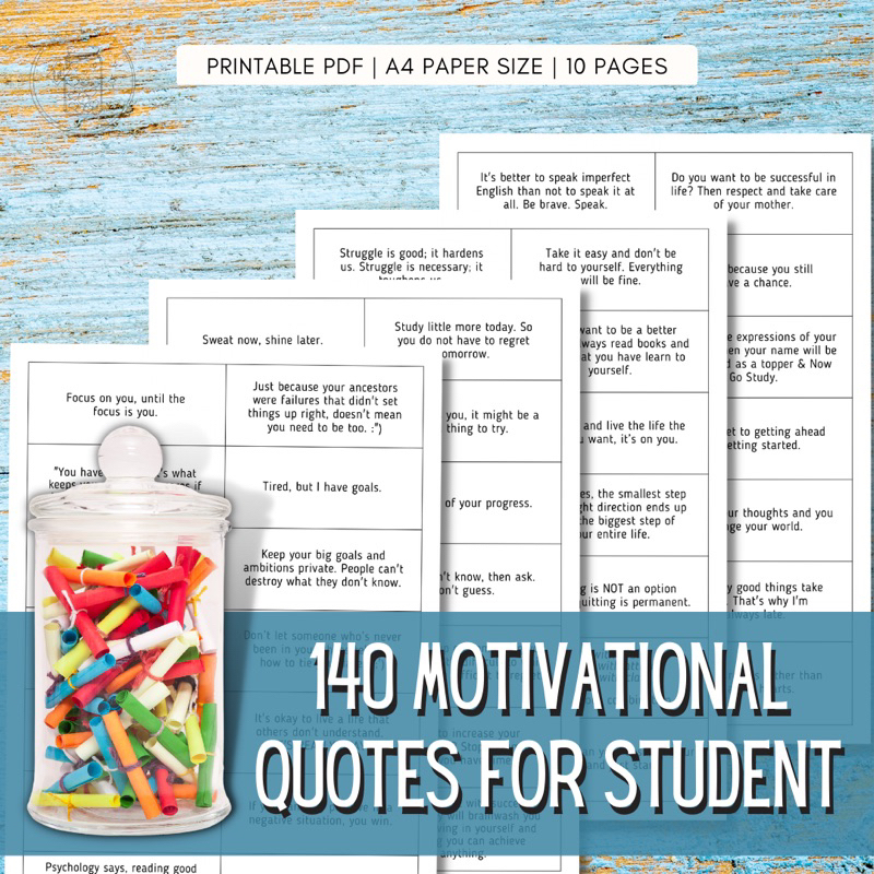 [PDF file] 140 Printable Motivational Quotes For Student | Study ...