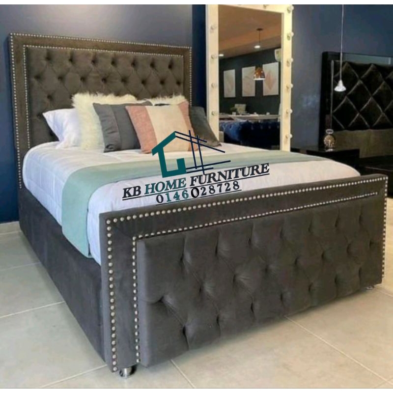 Katil Design Baru luxury home bed 2 penal cheterfield Hand made ...