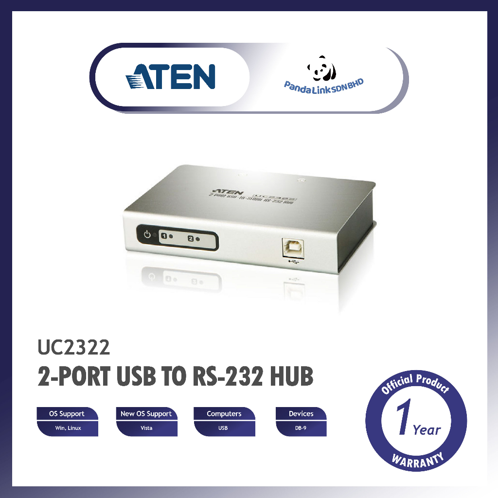 ATEN UC2322 2-Port USB to RS-232 Hub | Shopee Malaysia